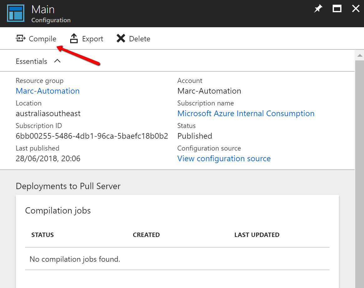 Azure Automation DSC Config example – Marc Kean